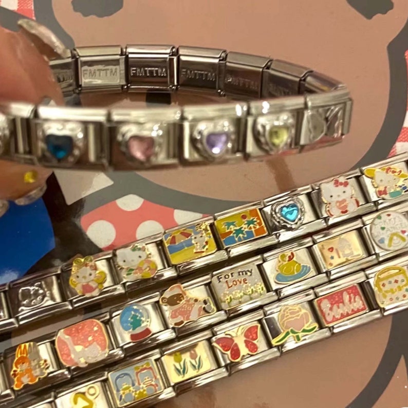 Pulseras de encanto italiano pulsera italiana de 18 - Etsy España