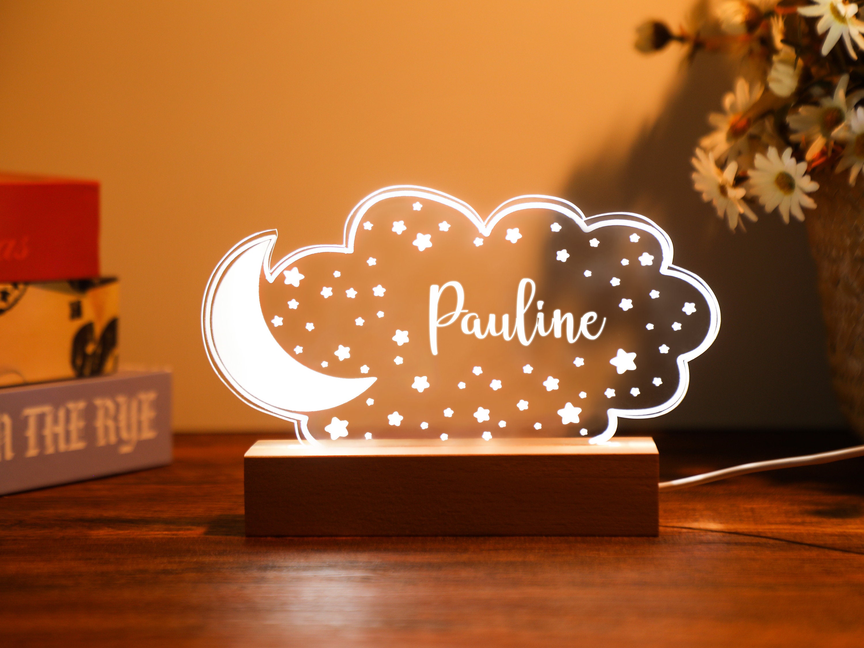 Night Light Moon and Stars Custom Night Light Nursery Decor - Etsy
