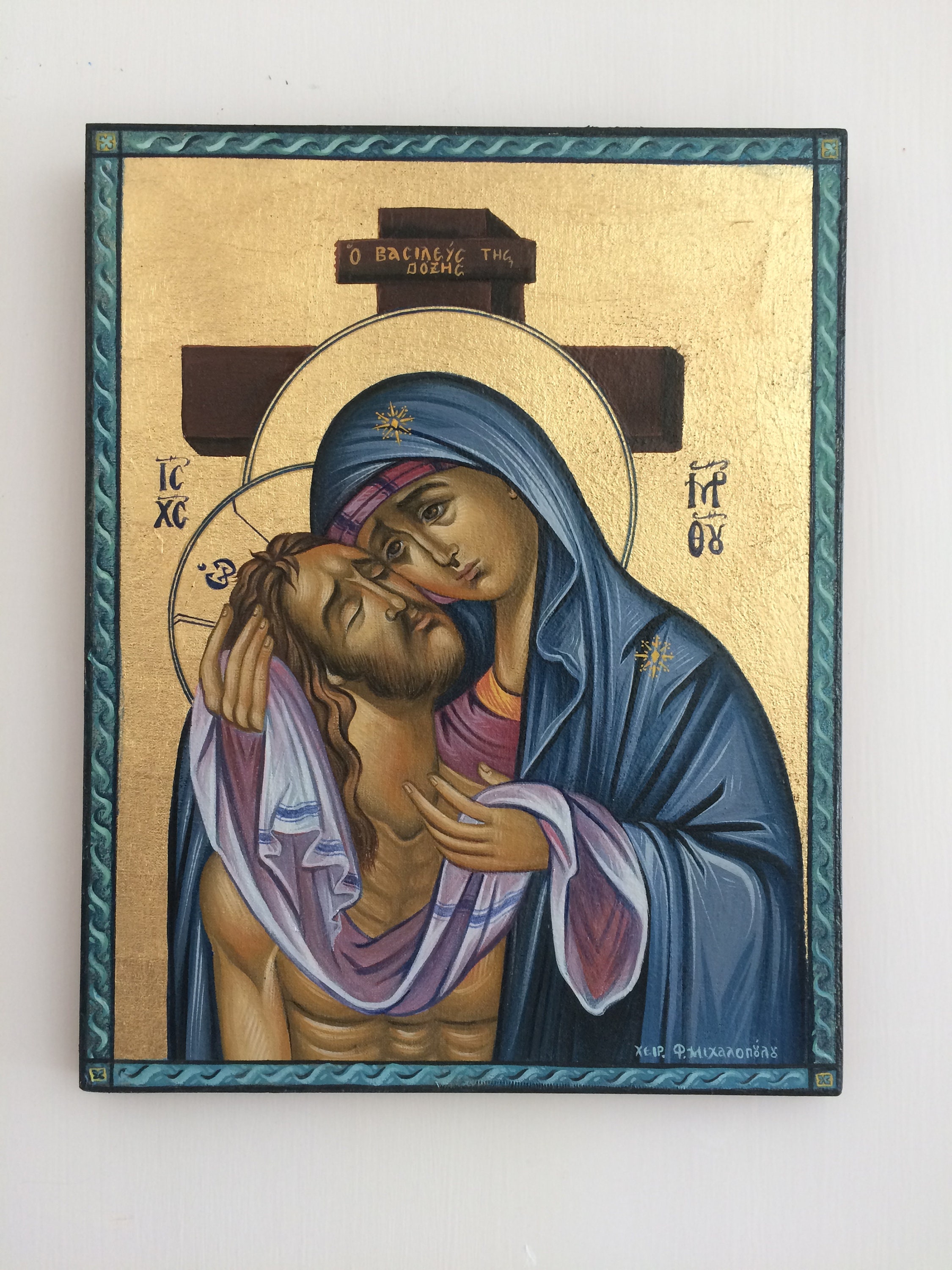 Hand Painted Orthodox Icon – Lamentation of Christ – Byzantine ...