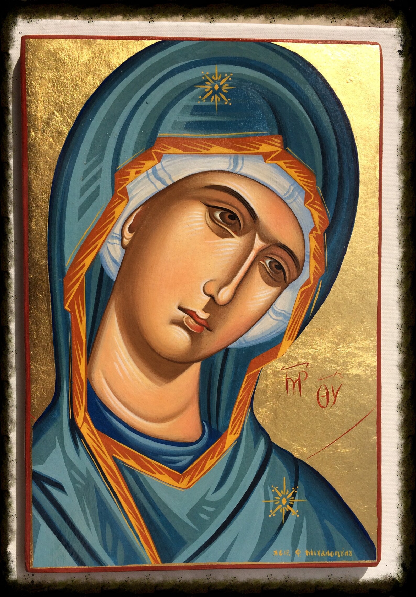 Our Lady Theotokos Hand Painted Byzantine Icon Panagia Virgin Mary - Etsy