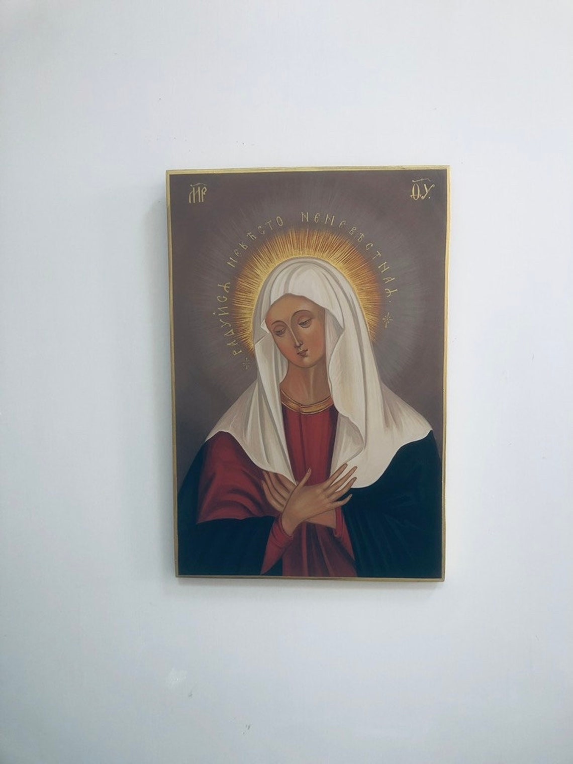 Our Lady Theotokos Hand Painted Byzantine Icon Theotokos Virgin Mary ...
