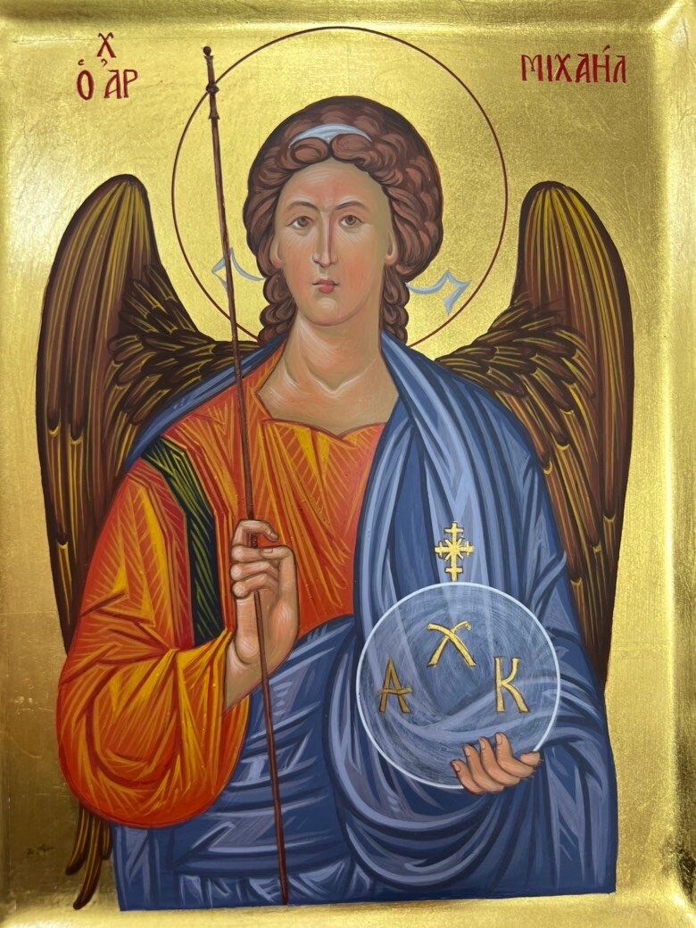 Archangel Michael Hand Painted Byzantine Icon on Crafted Wood - Etsy