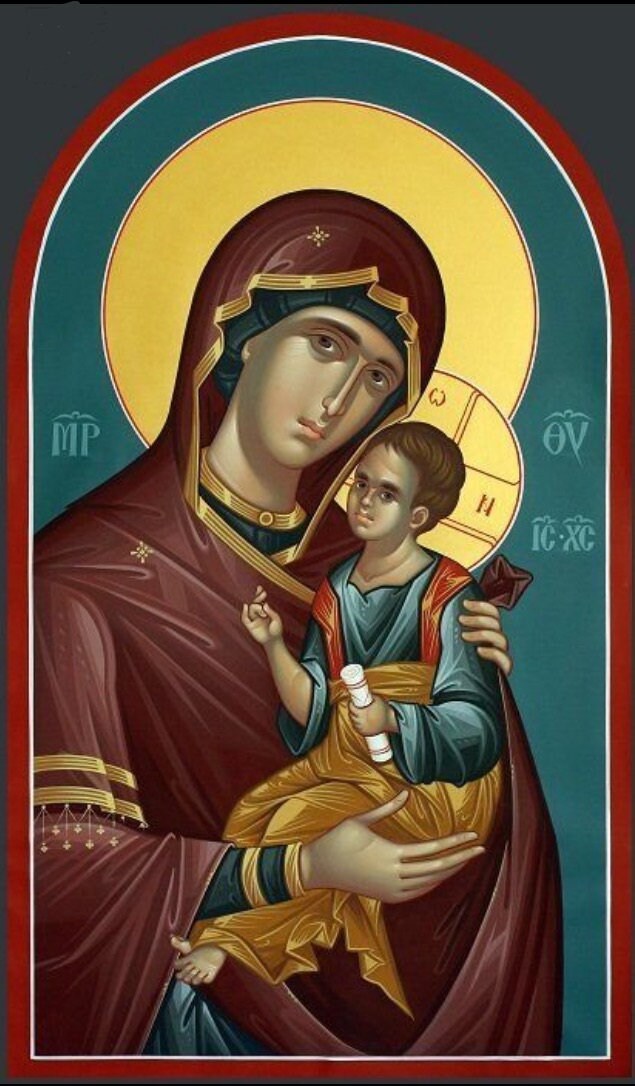 The Sweet Kissing of Virgin Mary Hand Painted Byzantine Icon - Etsy