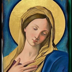 The Virgin Mary Hand Painted Icon - Etsy