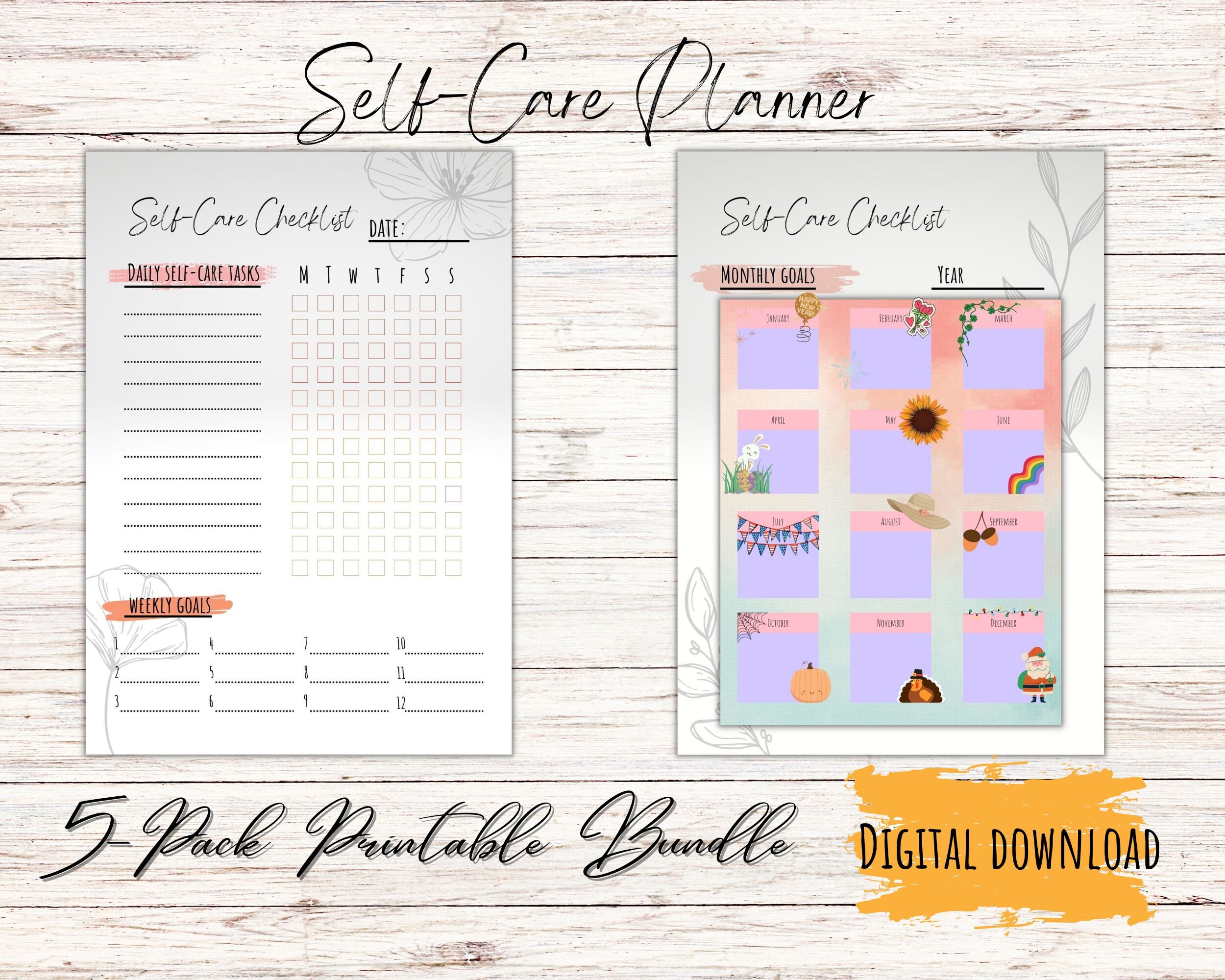 Self Care Checklist, Self-care Planner, Daily Wellbeing, Shopping List ...