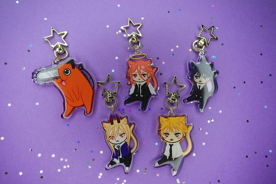 Devil Hunter CSM Inspired Cat Anime Keychain - Etsy