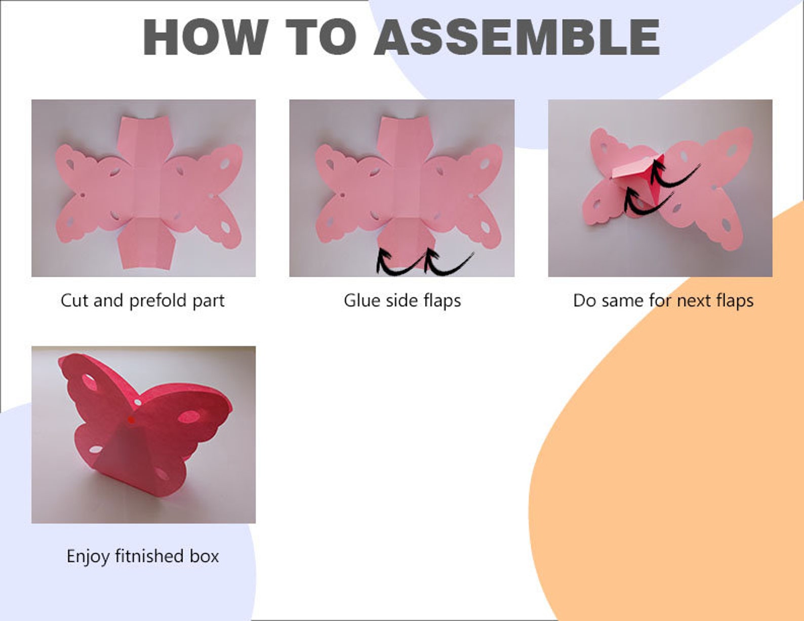 Butterfly Box Template, SVG DXF PDF Png Formats, Cube Butterfly Box ...