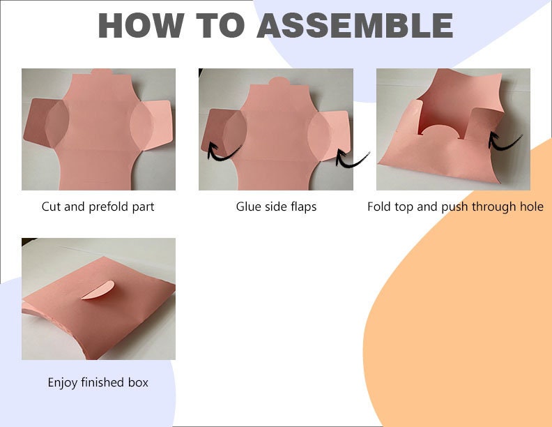 Pillow Box Template SVG DXF PDF Png Formats, Mini Gift Box, Resizable ...