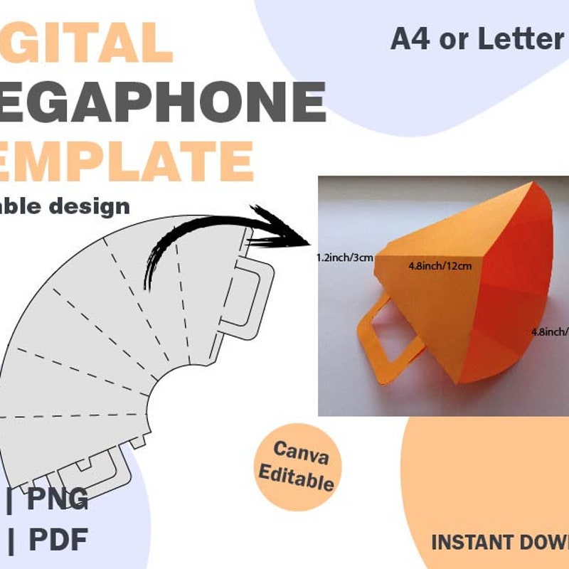 Megaphone Template Craft - Etsy