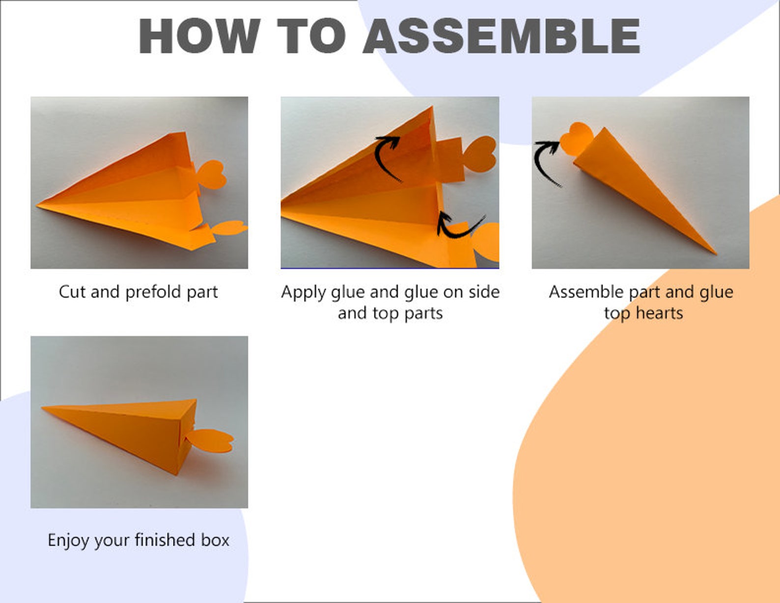 Heart Pyramid Box Template, SVG DXF PDF Png Formats, Heart Box, Carrot ...