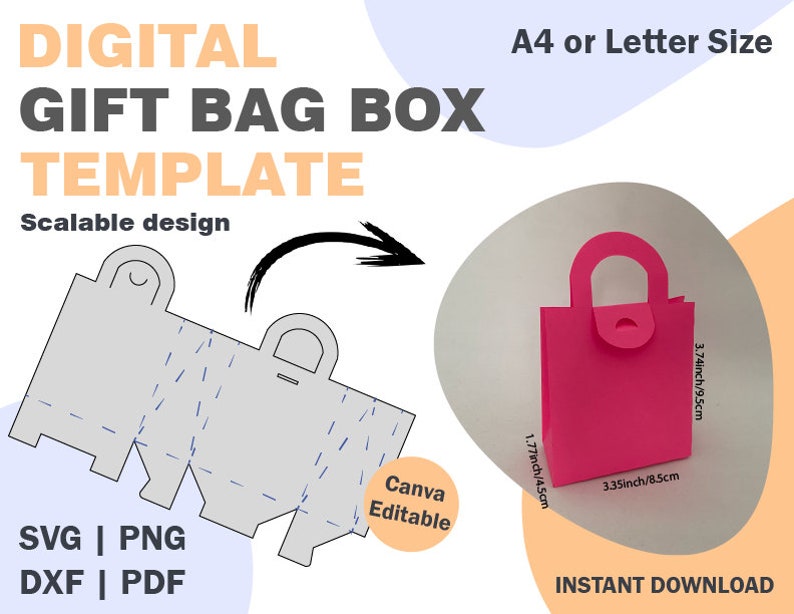 Small Purse Gift Box Template, SVG DXF PDF Png Formats, Gift Box ...