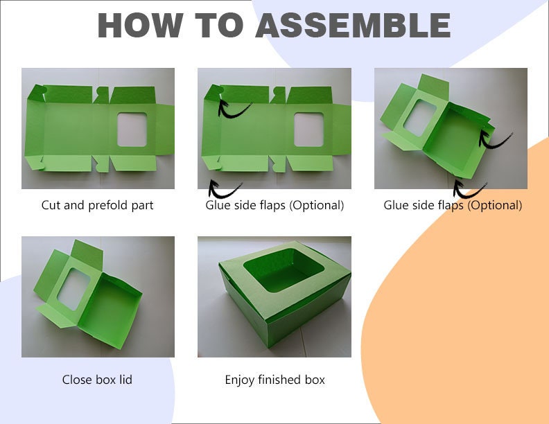 Box With Open Lid Template, SVG DXF PDF Png Formats, Box Template ...