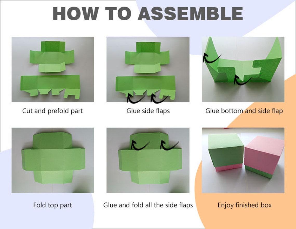 Cube Box With Lid Template, SVG DXF PDF Png Formats, Cube Box Template ...