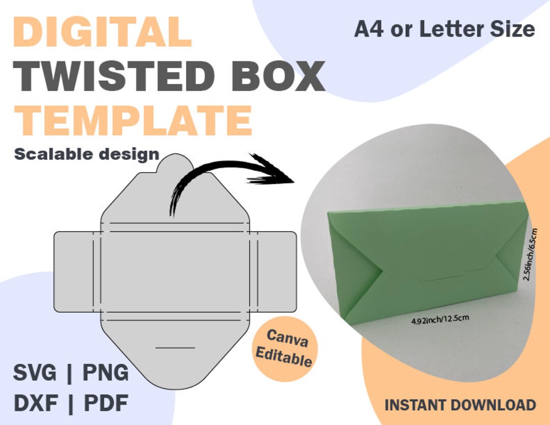 Letter Box Packaging Cutting Template, SVG DXF PDF Png Formats, Gift ...