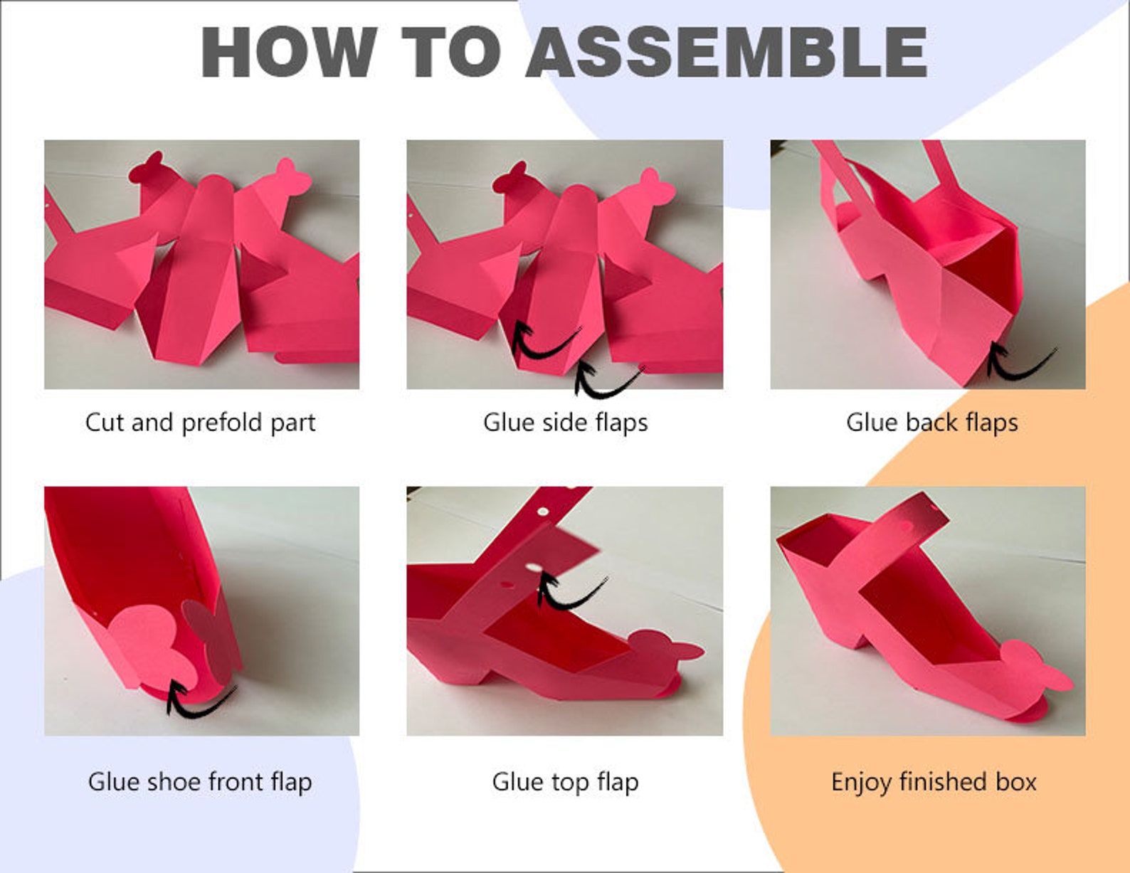 Woman Shoe Box Template SVG DXF PDF Png Formats, Cute Woman Shoe Paper ...