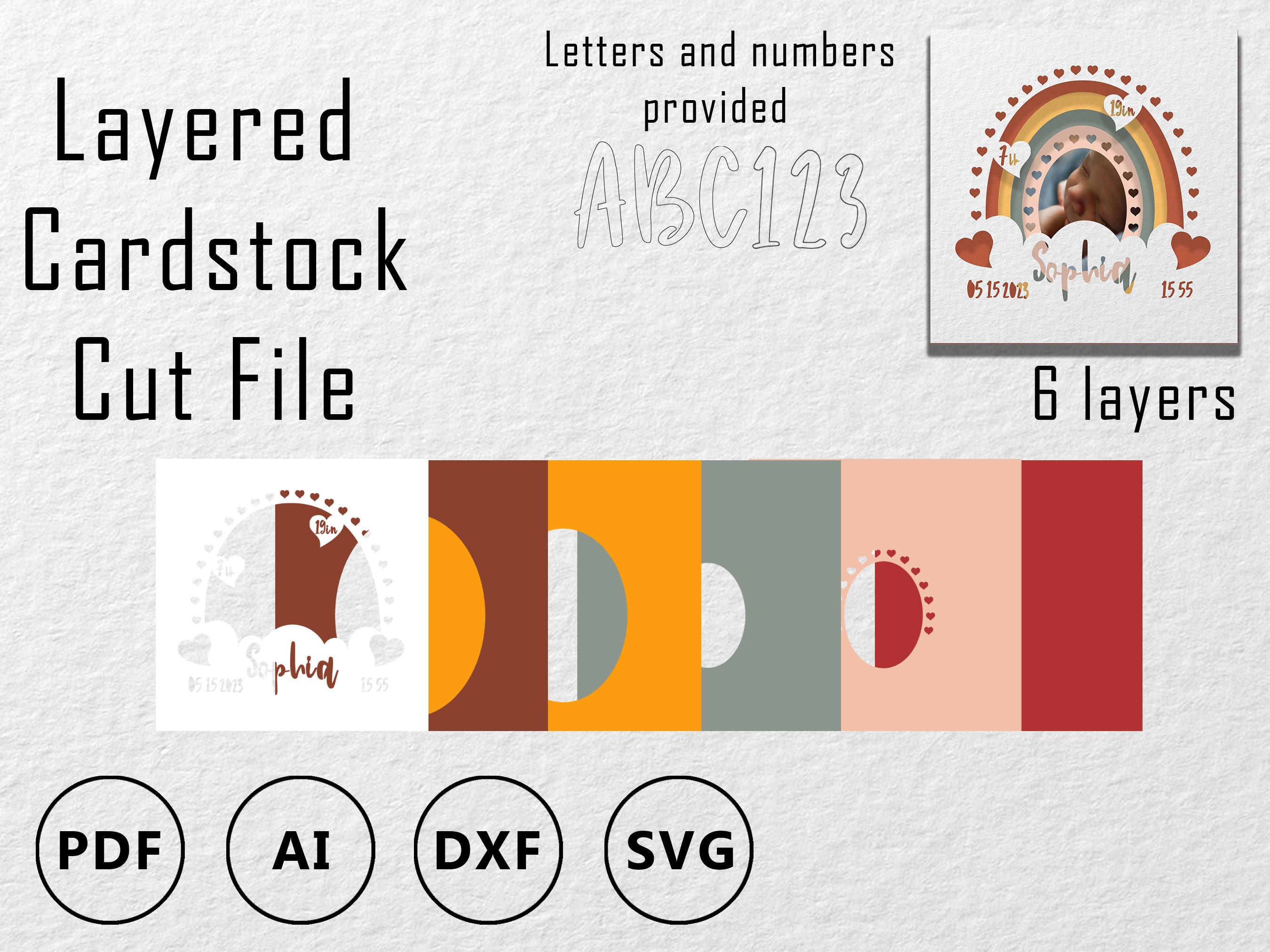 3D Custom Baby Shadow Box Bundle, SVG DXF PDF Ai Formats, Baby Photo ...