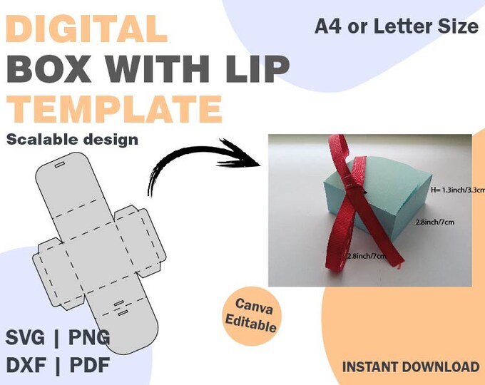 3D Box Svg, Flip Top Box, Box Template, Packaging Box Svg, Cut Files ...