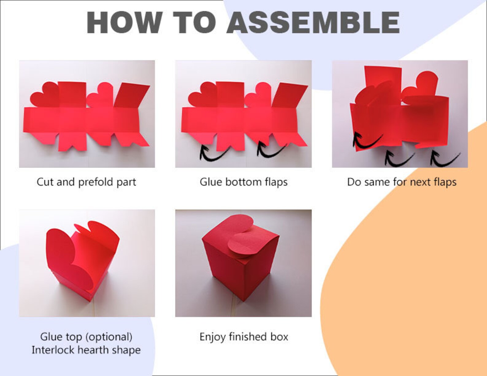 Interlocking Heart Box Template, SVG DXF PDF Png Formats, Interlocking ...