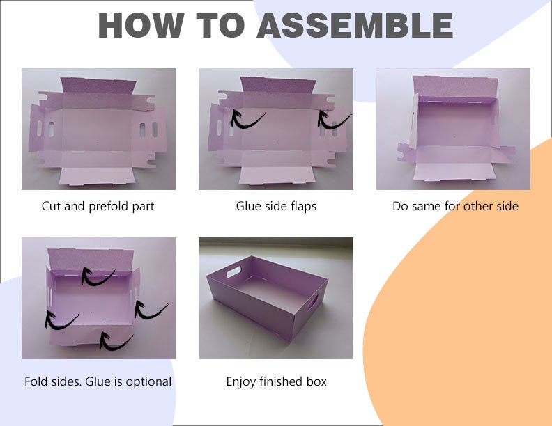 Tray Cut Template, SVG DXF PDF Png Formats, Tray Paper Box Template ...