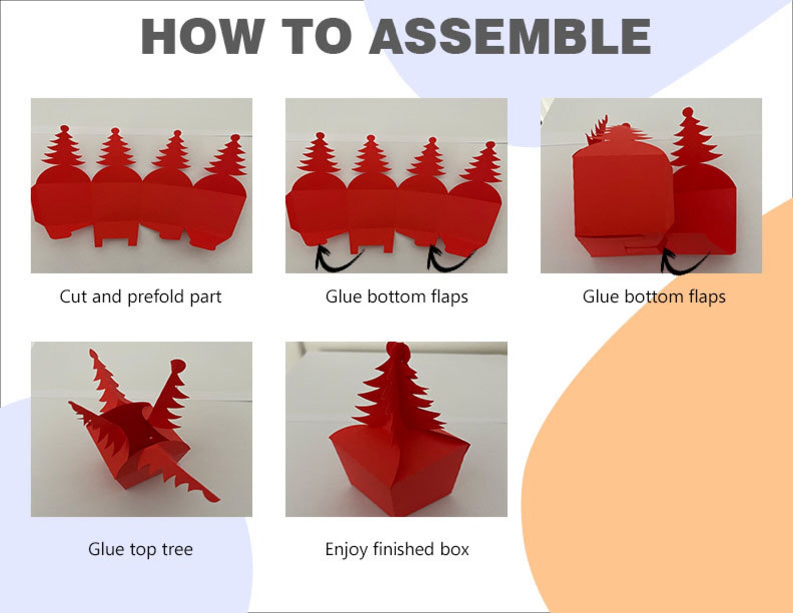 Christmas Tree Box SVG DXF PDF Png Formats, Christmas Tree Box, Paper ...