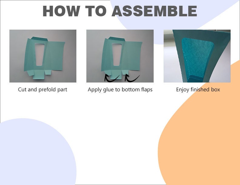 Curved Vertical Box Template, SVG DXF PDF Png Formats, Curved Gift Box ...