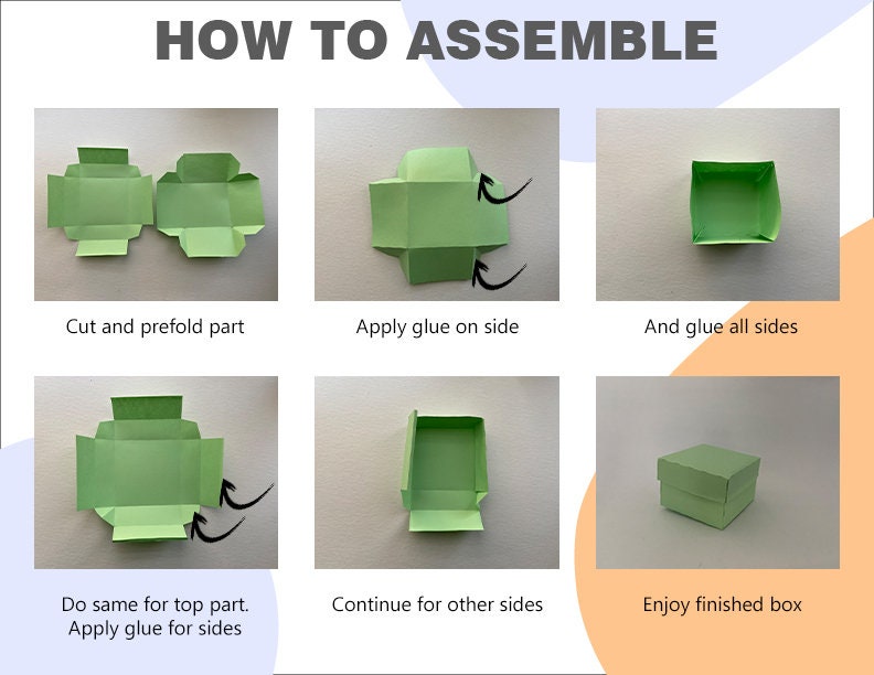 Square Box With Lid Template, SVG DXF PDF Png Formats, Small Cute Box ...