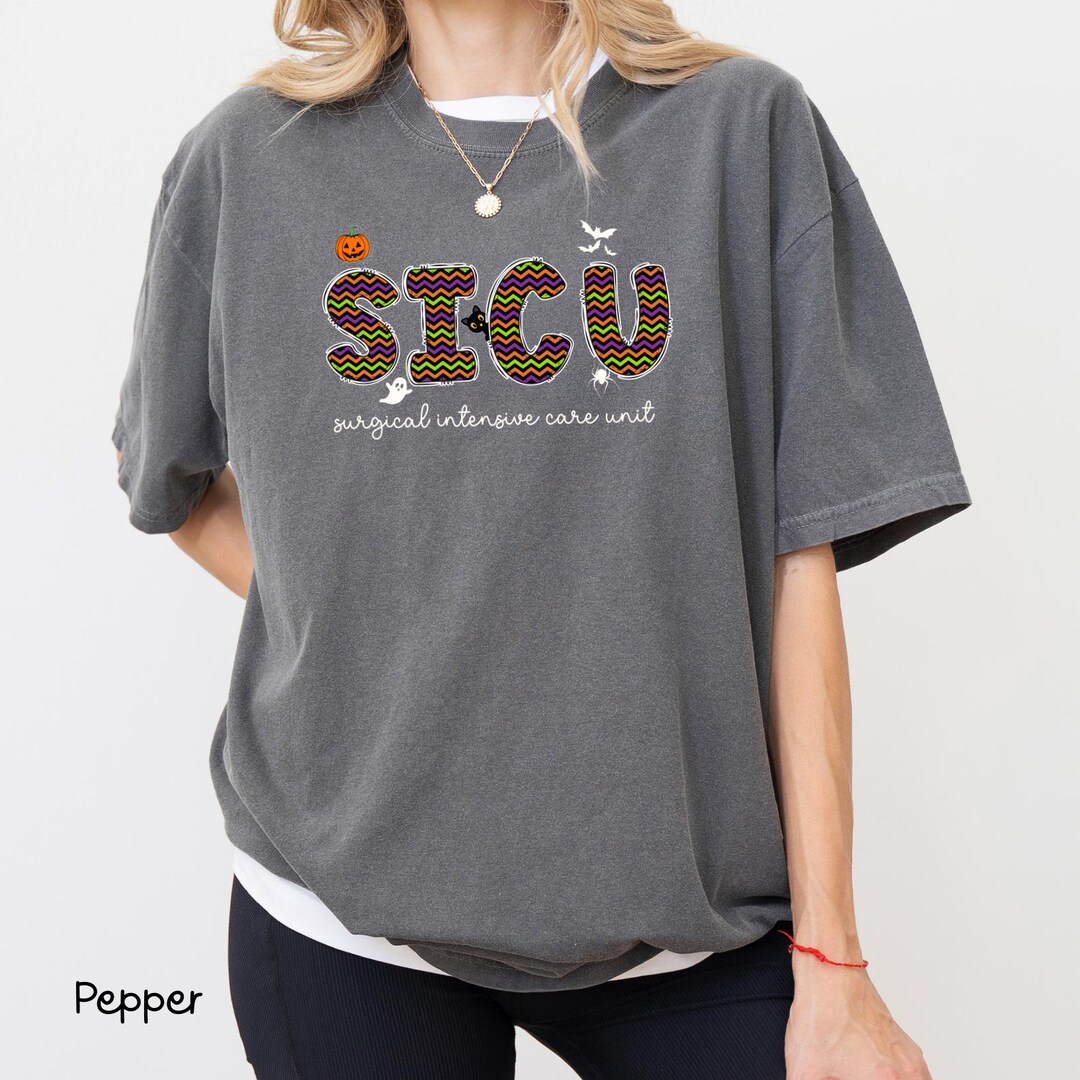 Spooky SICU Nurse Shirt, Halloween Surgical Intensive Care Tee, Creepy ...