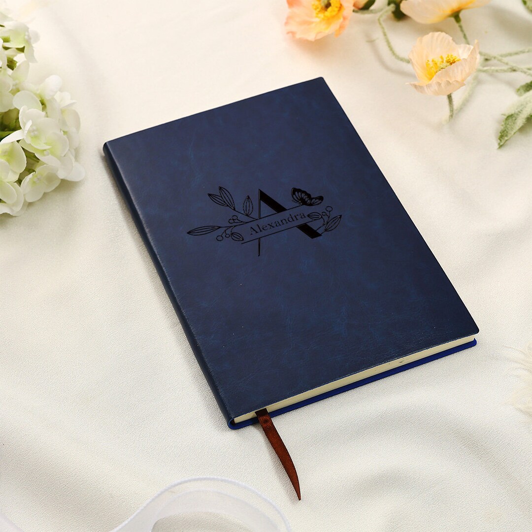 Personalised Name Initial Notebook, Custom Leather Journal, Travel ...
