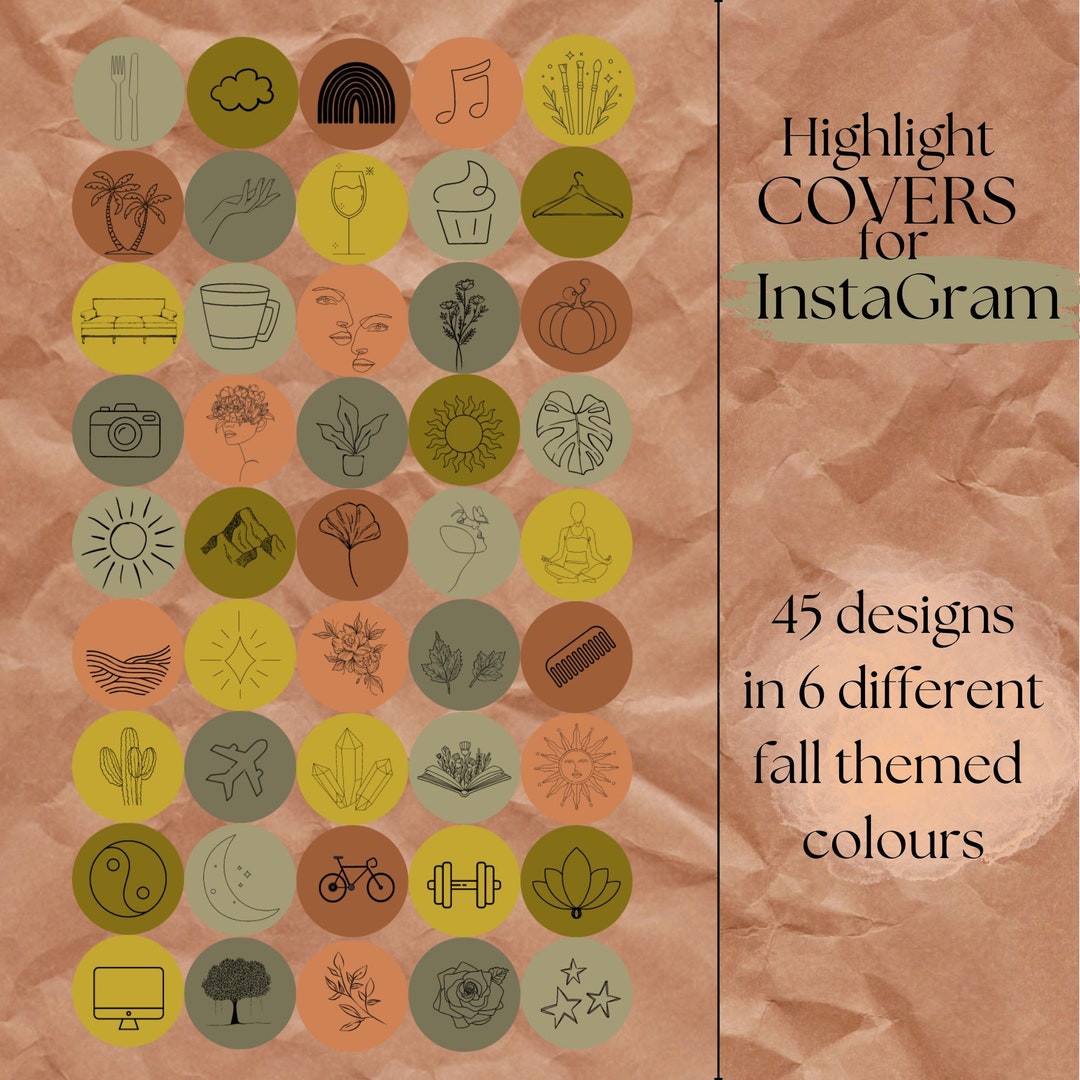 45 Instagram Story Highlight Covers, Fall Themed Colours, Every Design ...