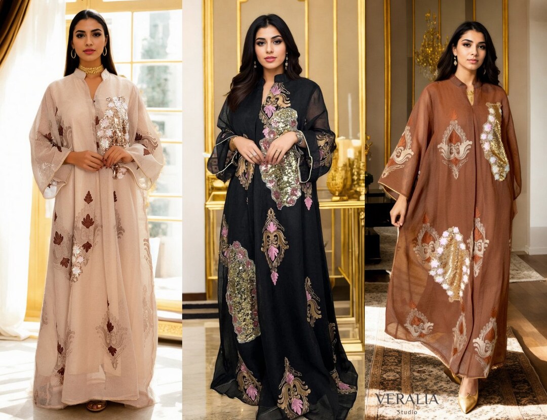 Plus Size Luxury Dubai Moroccan Arabic Gold Abaya Jubah Kaftan Caftan ...