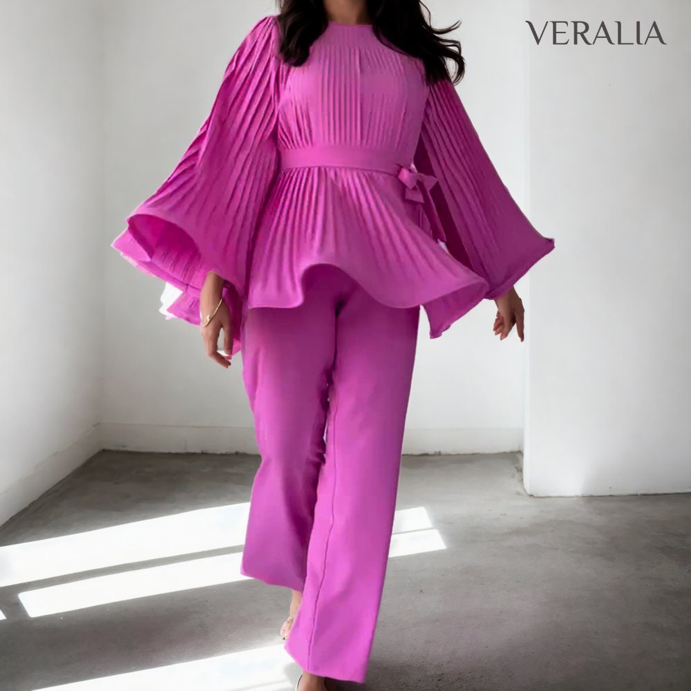 Plus Size Baju Raya Eid 2024 Dubai Arabic Arab Modern Minimalist Pleats ...