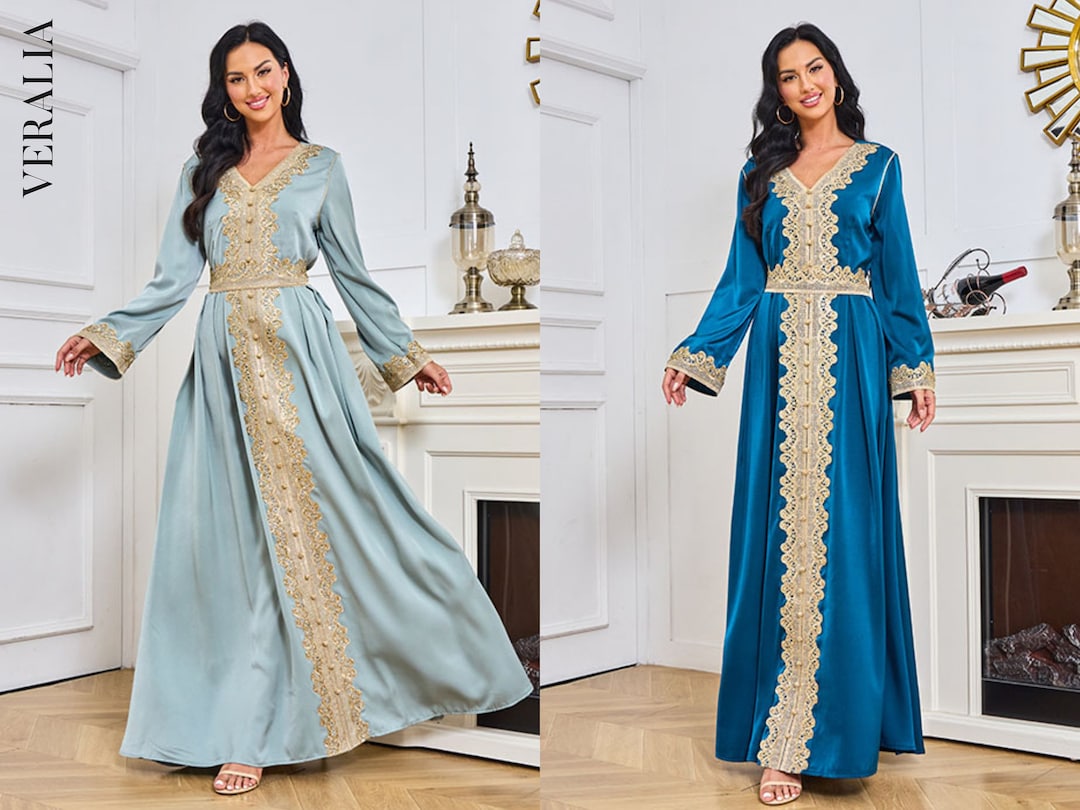 Royal Plus Size Dubai Moroccan Arabic Abaya Jubah Jilbab Farasha Floor ...
