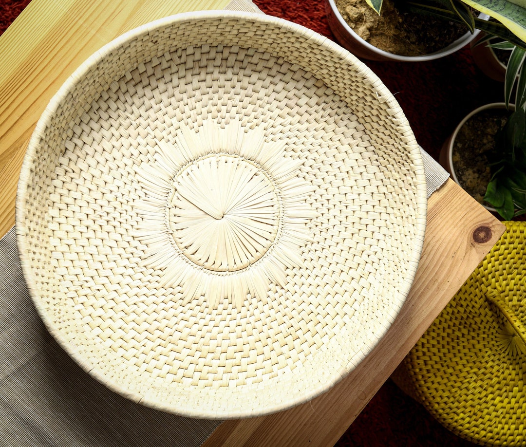 Wall Basket, Rwanda Baskets, African Woven Basket, Rattan Wooden ...