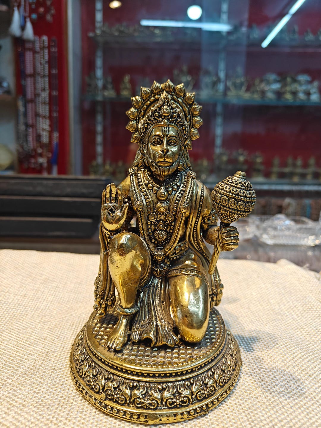 Handcrafted Brass Hanuman Statue: Hindu God Idol, Home Temple Decor - Etsy