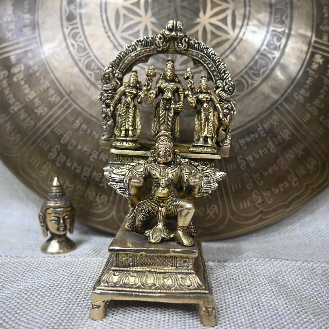 Lord Vishnu Statuevishnu Seated on Garud With Sridevi & Bhudevimount of ...