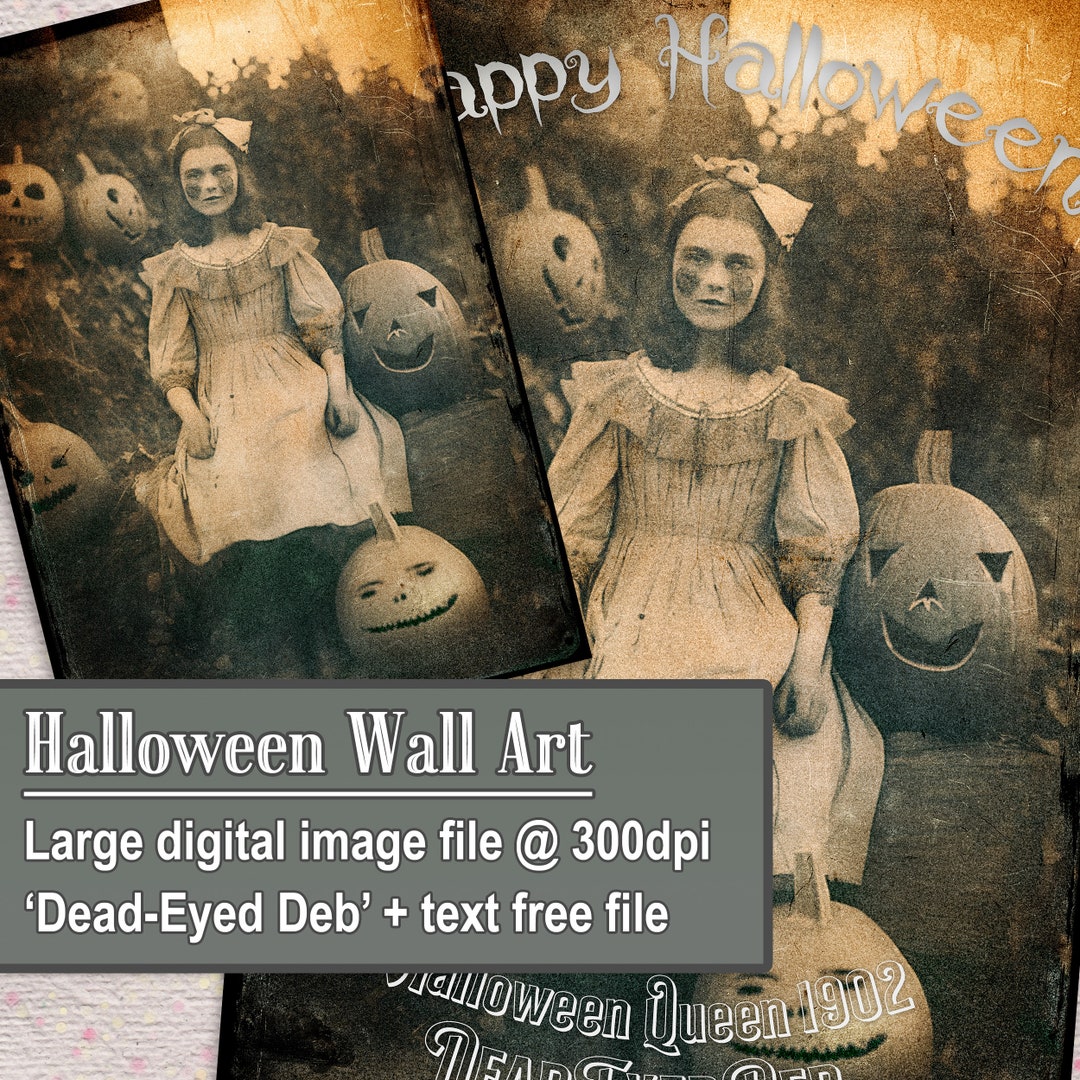 Dead Eyed Deb Printable Halloween Wall Art Digital Download Halloween ...