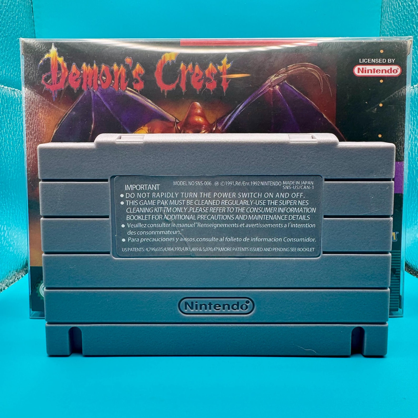 Demons Crest: SNES Super Nintendo Game Cartridge W/ Box - Etsy