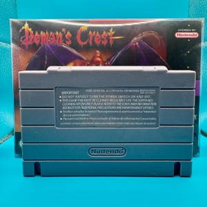 Demons Crest: SNES Super Nintendo Game Cartridge W/ Box - Etsy