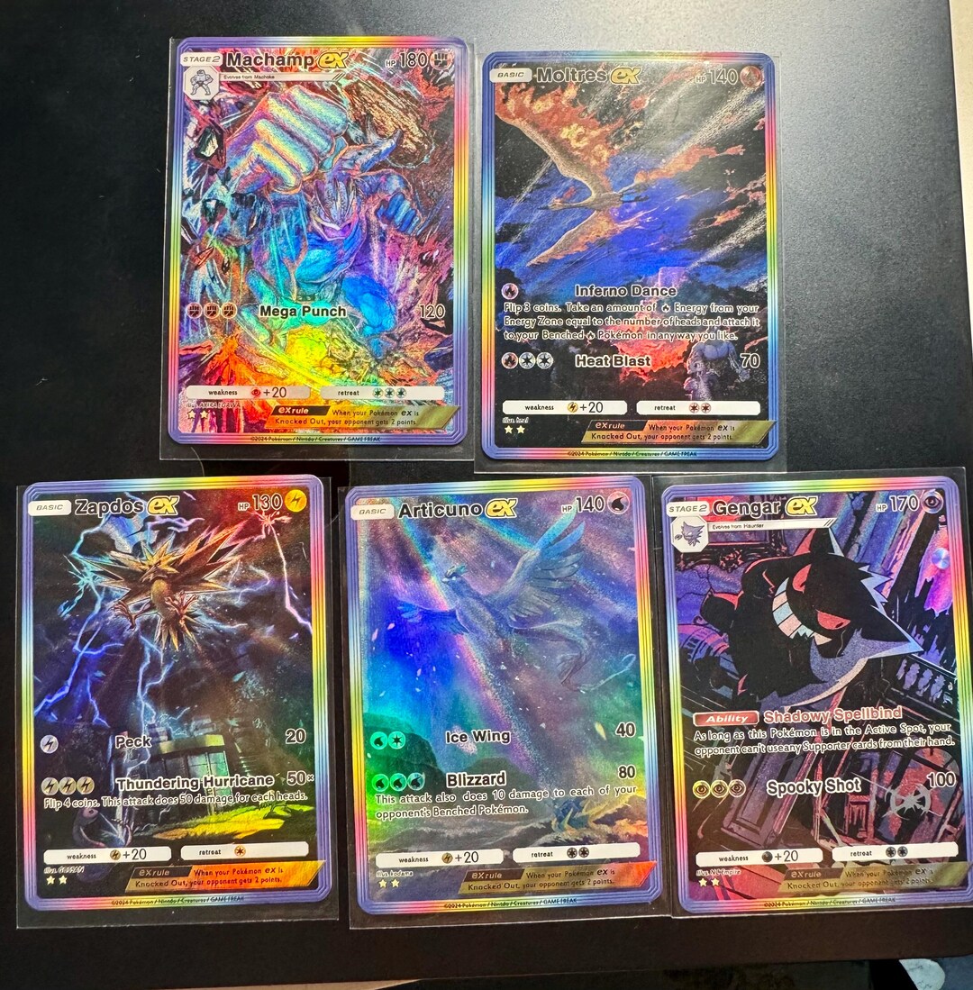 Pokemon TCG Pocket EX (TCGP) Custom Physical Card, Machamp, Moltres ...