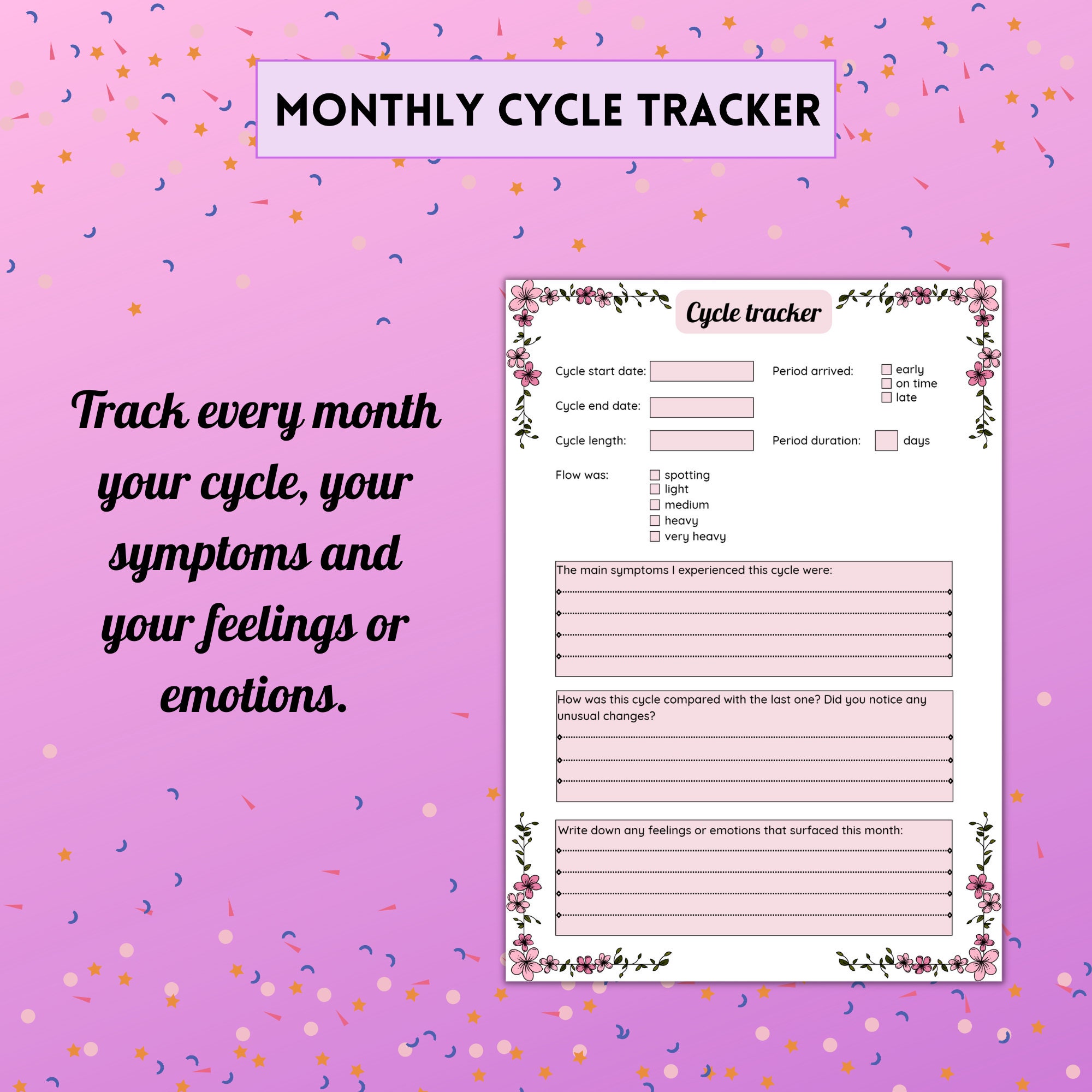 Period Tracker Printable, Period Journal, Cycle Syncing Guide ...