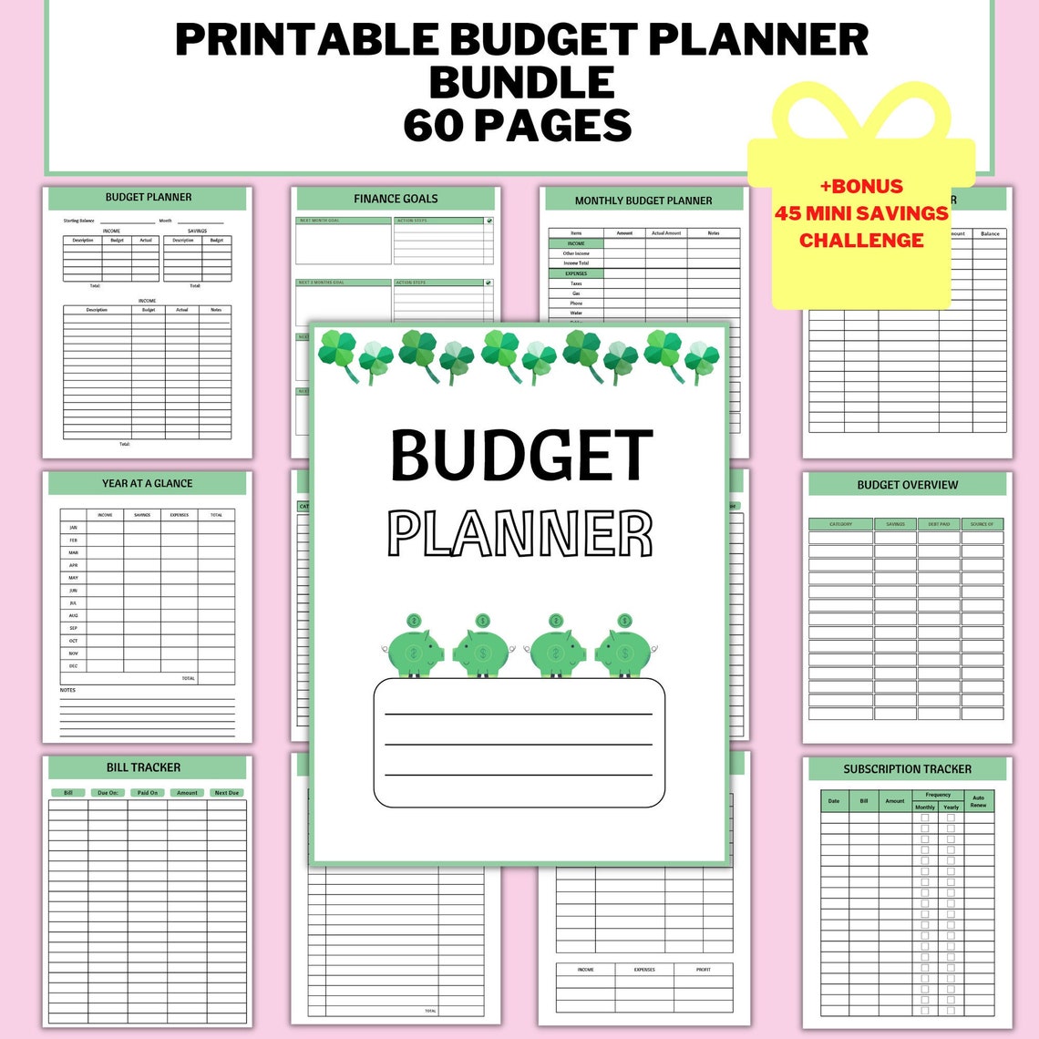 Budget Planner Printable Finance Planner Monthly Budget - Etsy