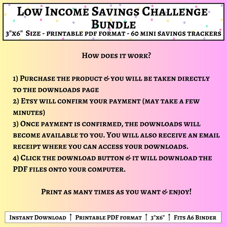 Low Income Savings Challenge Bundle Printable A6 Saving Challenges ...