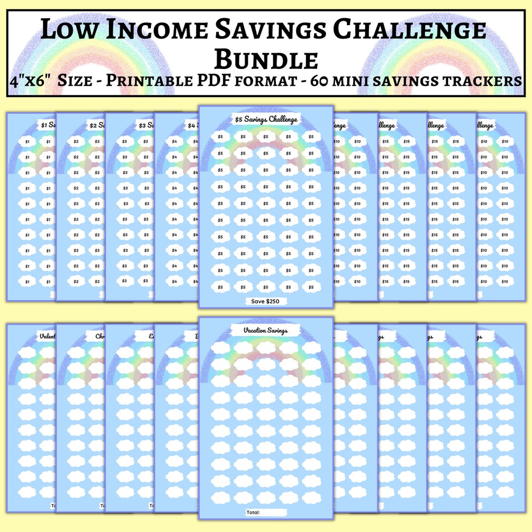 Low Income Savings Challenge Bundle / A6 Savings Challenge / Money ...