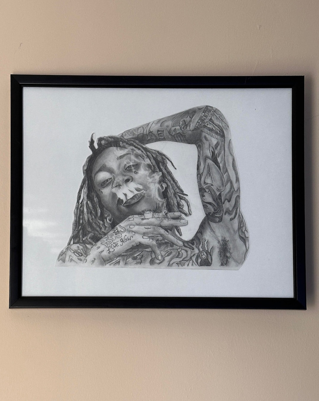 Wiz Khalifa Framed Drawing - Etsy