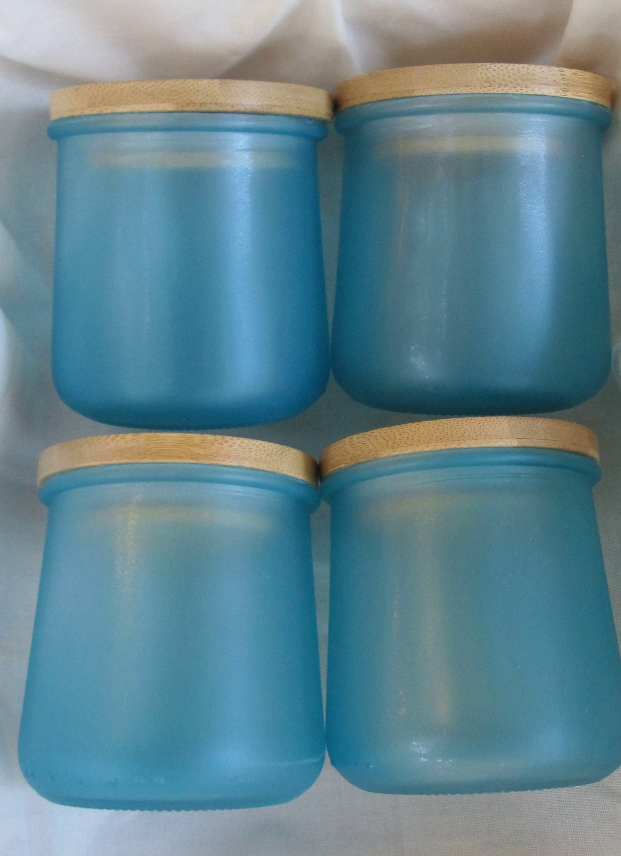 Four 5oz. Eco-friendly Upcycled Catch-all Glass Jars With Bamboo Lids ...