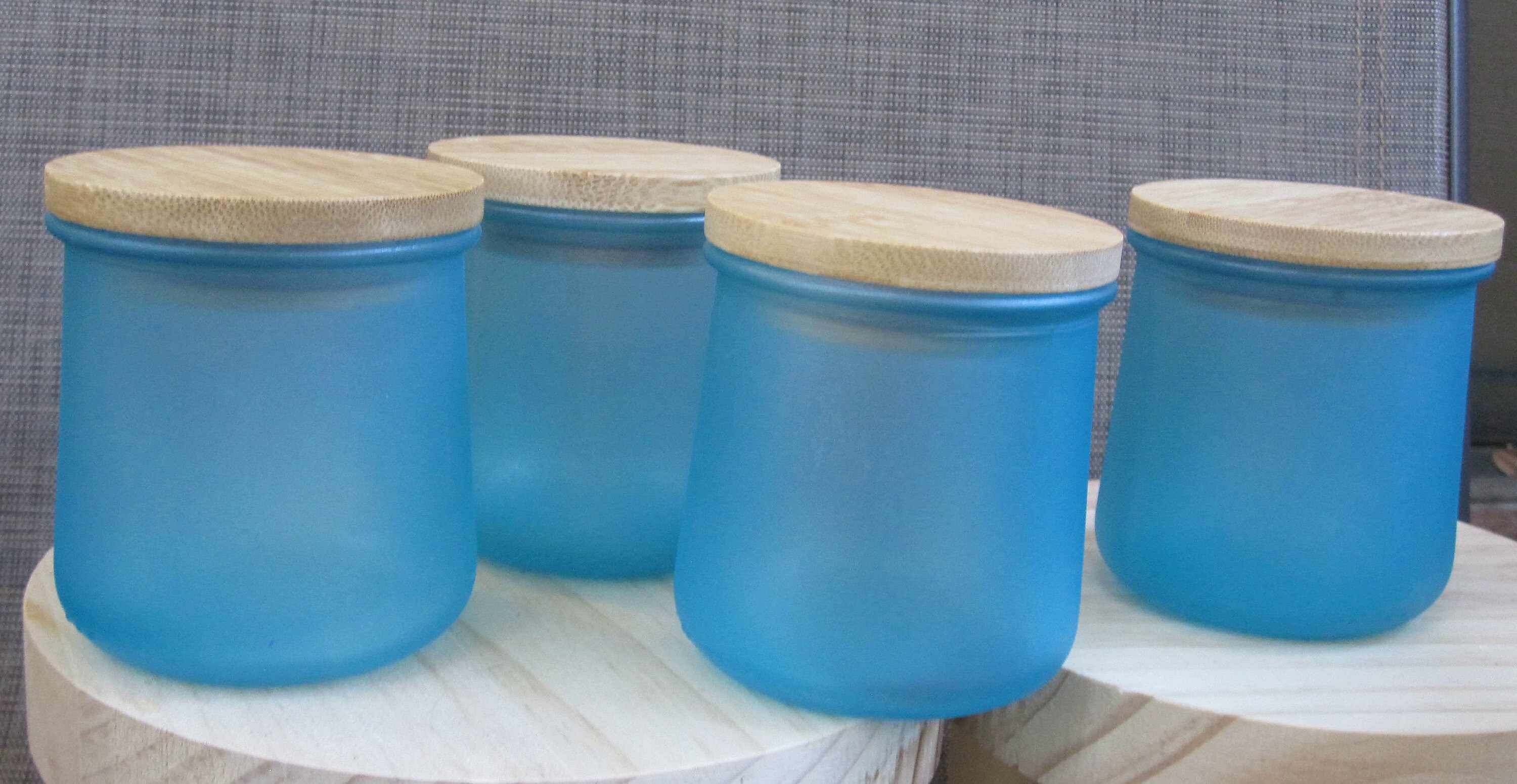 Four 5oz. Eco-friendly Upcycled Catch-all Glass Jars With Bamboo Lids ...