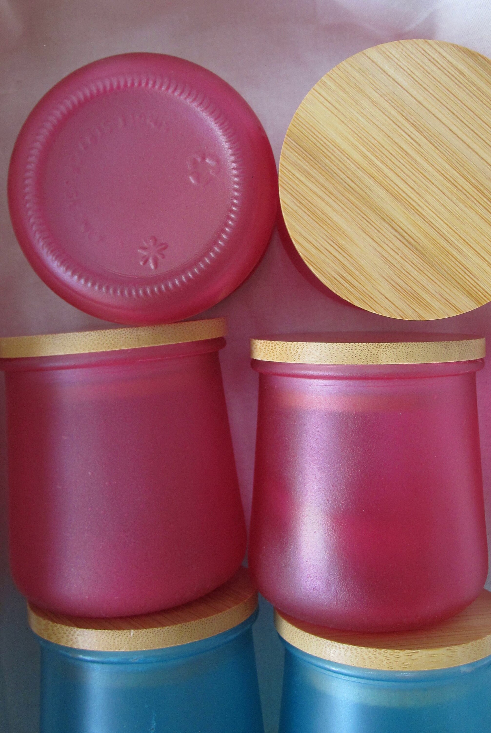 Four 5oz. Eco-friendly Upcycled Catch-all Glass Jars With Bamboo Lids ...