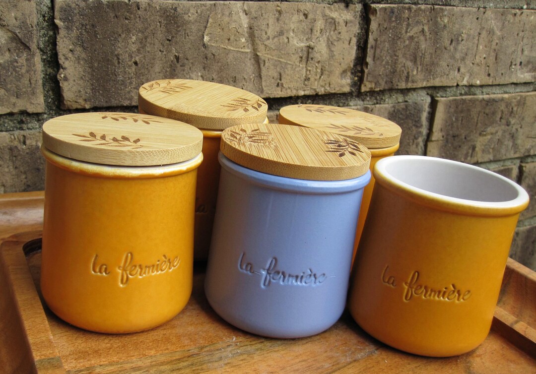 La Fermiere Yogurt Jars-set of 4 5.6 Oz. Eco-friendly Upcycled Catch ...