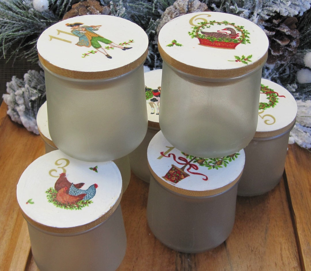 12 Days of Christmas Jars, Original Qui Yogurt Jars, Bamboo Lids ...