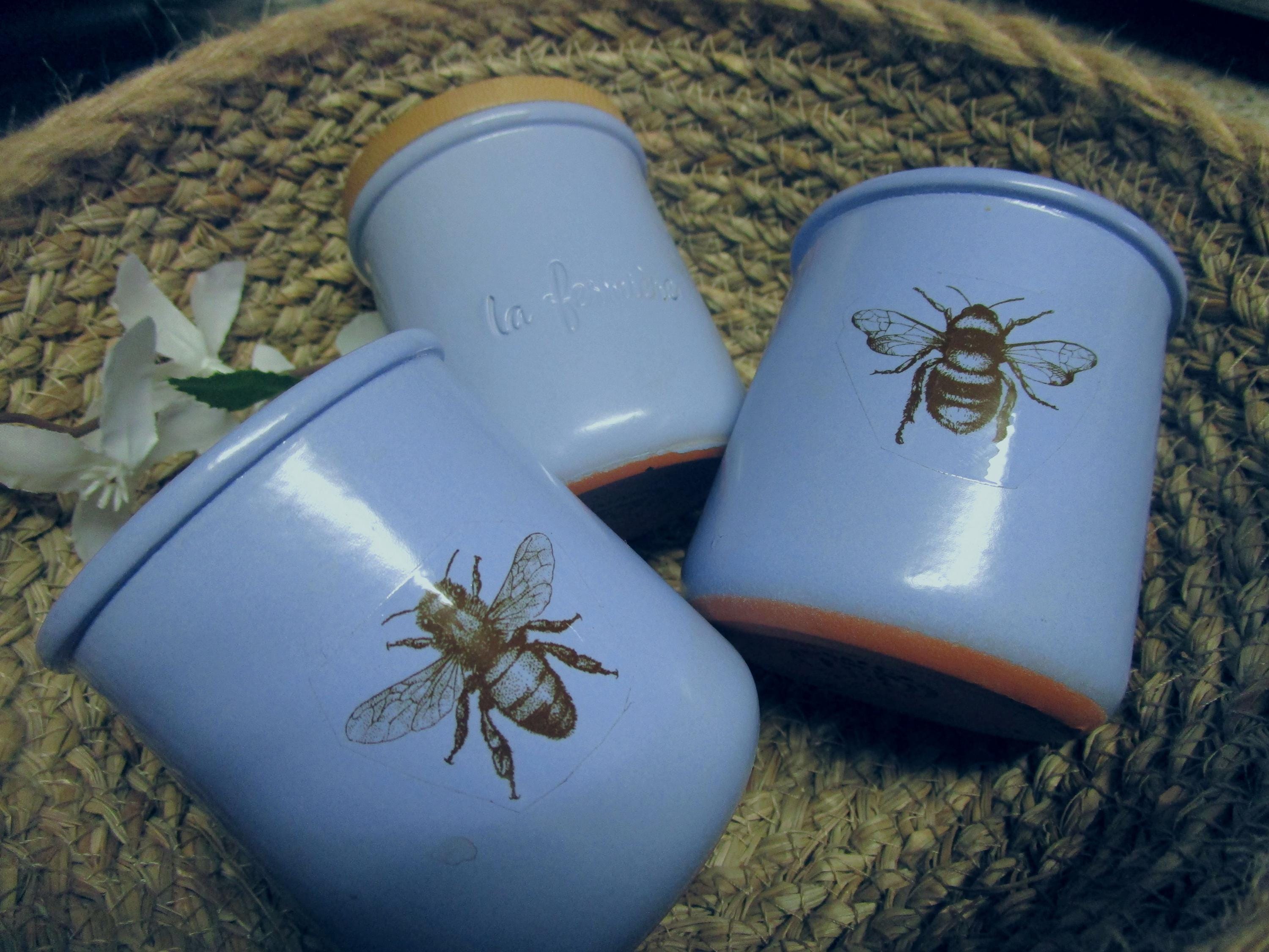 La Fermiere Yogurt Jars for the Bee Fan- 5.6 Oz. Eco-friendly Upcycled ...